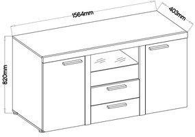 FALCO Komoda Rizo 2D2S Odstín: Dub sonoma