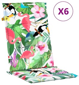 vidaXL Podušky na židli s vysokým opěradlem 6 ks vícebarevné textil