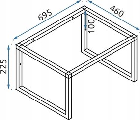 Rea Goya závěsný rám pro umyvadlo 50 x 46 cm, černá, REA-U8667
