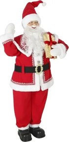 HOMCOM Životní velikost zpívajícího Santa Clause, 150 cm, animovaná hudební figurka s otáčející se hlavou, mávající rukou a dárkem
