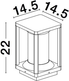 NV 9193102 Venkovní sloupkové svítidlo LOEVE antracitový hliník a čirý akryl E27 1x12W 220-240V IIP65 bez žárovky - NOVA LUCE