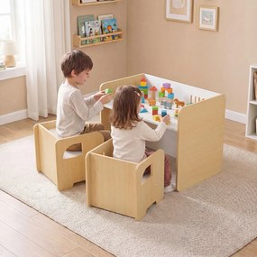 Costway Dětský stůl s 2 židličkami set a židlí s deskovým hracím stolem