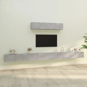 6dílný set TV skříněk betonově šedý kompozitní dřevo 3114609