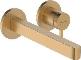 Hansgrohe Finoris - Umyvadlová baterie pod omítku, s výpustí, 2-otvorová instalace, EcoSmart, kartáčovaný bronz 76050140