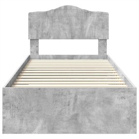 Rám postele s čelo Betonově šedá 100 x 200 cm Kompozitní dřevo 3413232