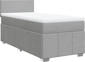Box spring postel s matrací světle šedá 80 x 200 cm textil 3289188