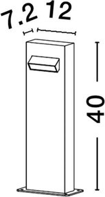 NV 9020921 Venkovní sloupkové svítidlo ZELDA černý hliník a akrylový difuzor proti oslnění LED 6W 3000K 100-240V IP65 - NOVA LUCE