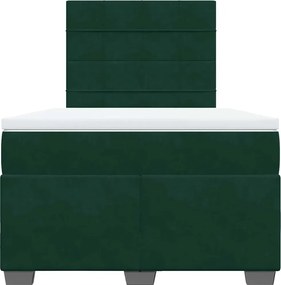 Box spring postel s matrací tmavě zelená 120x190 cm samet 3293161