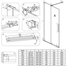 BPS-koupelny Posuvná bezrámová sprchová zástěna HYD-ATA 130 chrom/transparent - bez vaničky
