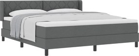 Postel s boxspringem s polštářem Tmavě šedá 200 x 180 cm textil 3341182