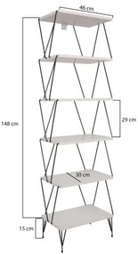Knihovna BALABAN 165x48 cm bílá/černá