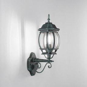 FAN LANT-VENEZIA-AP1A Venkovní nástěnné svítidlo UP VENEZIA černá/měď, 1xE27, IP44, 29 x 52,5 x 25 cm - FANEUROPE