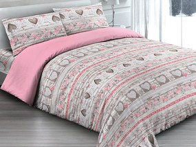 Gipetex Natural Dream Italské povlečení 100% bavlna Love rosa - 140x220 / 70x90 cm