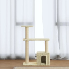 Škrabadlo pro kočky se sisalovými sloupky krémové 70 cm 171433