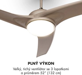 Klarstein Figo, titan, stropní ventilátor, 52 ", 55 W, stropní lampa, 2 x 42 W, dálkový ovladač