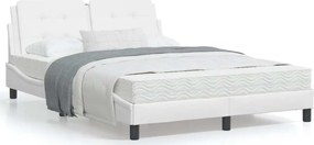 vidaXL Rám postele s LED osvětlením 140 x 190 cm umělá kůže [3214105] Barva: Bílá