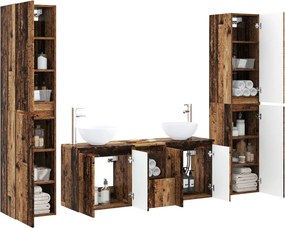 Sada koupelnového nábytku 5 ks Staré dřevo 33 x 34,5 x 160 cm 3406031