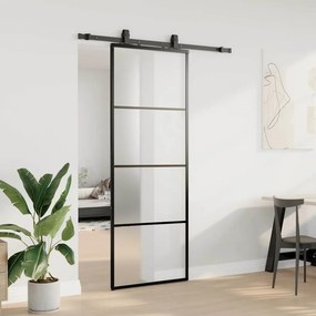 Posuvné dveře se sadou kování černé 76x205 cm ESG Glass 3375907