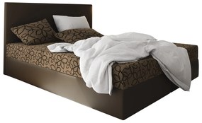Manželská postel Boxspring 140 cm Lilac Comfort (vzor + hnědá) (s matrací a úložným prostorem). 1056064