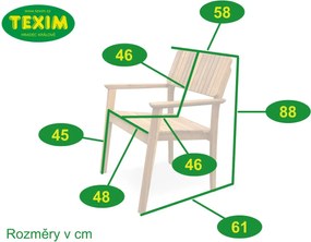 Nábytek Texim Zahradní set z akácie Mandy + 4x křeslo LUCY