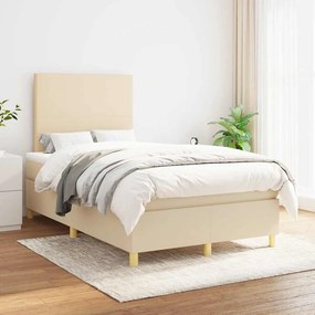 Box spring postel s matrací krémová 120x190 cm textil 3269921