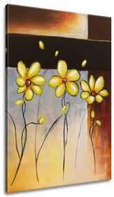 Gario Ručně malovaný obraz Žluté kvítky Rozměry: 70 x 100 cm