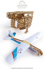 Ugears 3D dřevěné mechanické puzzle Vystřelovací letadlo