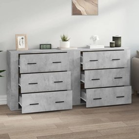 Příborníky 2 ks betonově šedé kompozitní dřevo 3185411