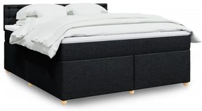 Box spring postel s matrací černá 180x200 cm textil 3286775