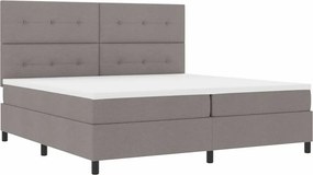Postel s boxspringem s čelo Taupe 200 x 200 cm textil 3339417