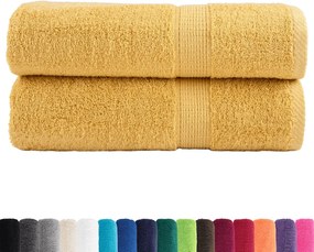 Prémiové ručníky do sprchy SOLUND 2 ks zlaté 70x140 cm 600 g/m² 137284