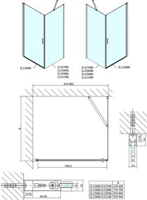 Polysan Polysan, Zoom Line Black obdélníková sprchová zástěna 900x1000mm L/P varianta, ZL1290BZL3210B