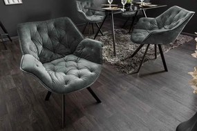 Designová otočná židle Kiara tmavě zelený samet