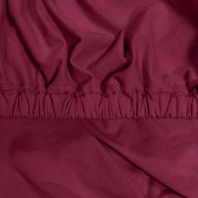 Jersey prostěradlo tmavě červené na výšku matrace do 20 cm Velikost: 200 x 200