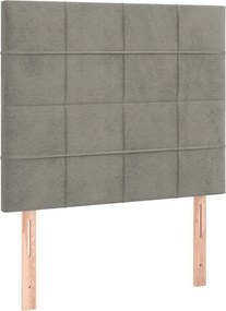 Box spring postel s matrací světle šedá 90x200 cm samet 3129189