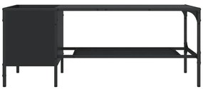 Konferenční stolek s regálem černý 100 x 51 x 40 cm kompozit - Default Title