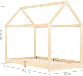 Rám dětské postele masivní borové dřevo 90 x 200 cm 283348