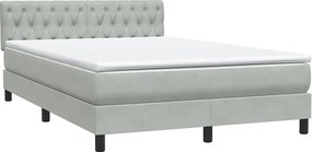 Box spring postel s matrací světle šedá 160x210 cm samet 3316503