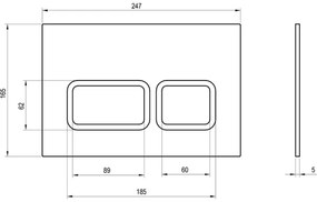 Ravak X01739 - Splachovací tlačítko TWIN 24,7x16,5 cm bílá