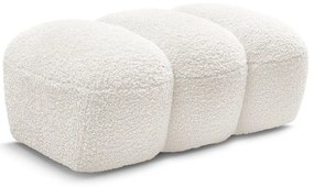 Bílá podnožka z textilie bouclé Hippolyte – Bobochic Paris