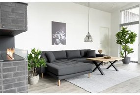 Rohová pohovka LIDO 290 cm,polyester tmavě šedý, levý roh House Nordic 1301190L