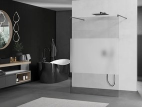 Mexen Kioto, sprchová zástěna Walk-In 110 x 200 cm, 8mm čiré sklo-námraza, grafitový profil, 800-110-002-66-35
