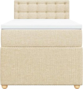 Box spring postel s matrací krémová 90x200 cm textil 3287358