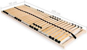 Lamelové rošty do postele 2 ks 28 lamel 7 zón 90 x 200 cm 3051431