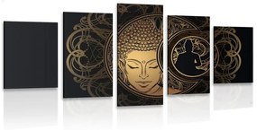 5-dílný obraz harmonická síla Buddhy - 200x100 cm