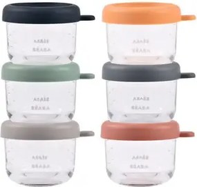Beaba Kelímky na jídlo skleněné 6x 150 ml Sunrise