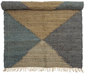 Bloomingville Jutový koberec Caris 180 x 120 cm, béžová barva, šedá barva, hnědá barva