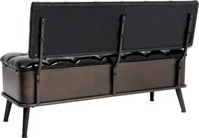 Úložná lavice s opěradlem 110 cm černá umělá kůže 339297