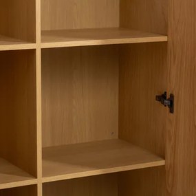 Vysoká komoda v barvě přírodního dubu/černá MONTIPIO