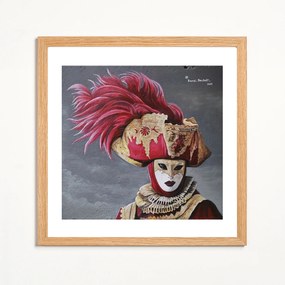 David Reichelt | Benátská maska II Rám: Bílý, Velikost: 40 x 40 cm